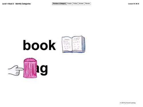 Newitt Book 3 PowerPoint: Identify Categories, Lesson 8 (Prereading Series)