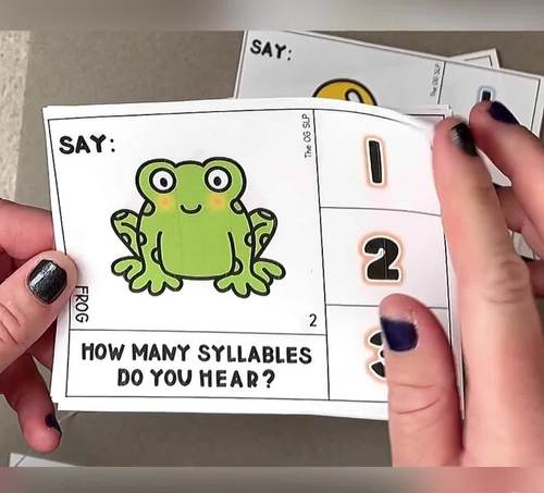 Spring Counting Syllables - SPRING Phonological Awareness Task Cards