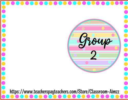 Printable Round Pastel Polka Dots Table, Team and Group Labels, Table ...