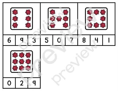 Roses Dice and Domino Clip Cards - Count and Write Number Sentences 0 to 18