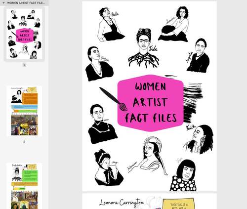 Women Artist Fact Files and Digital Stickers Set by Teach Art History