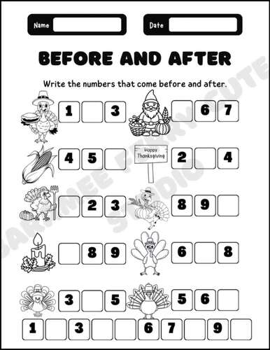 Fall Math Literacy Packet NO PREP PreK to Kindergarten Activities ...