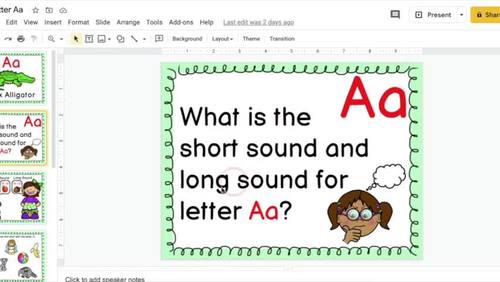 Beginning Sounds / Google Slides and Printable by 4 Kinder Teachers