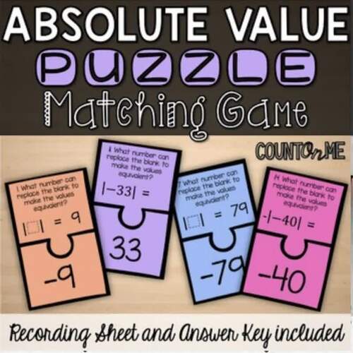 Absolute Value Matching Game by Thriving Teacher Inc | TPT