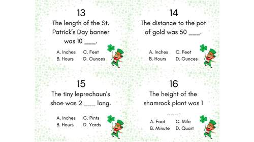 Shamrock Scoot: Units of Measurement Task Cards - St. Patrick's Day Themed!