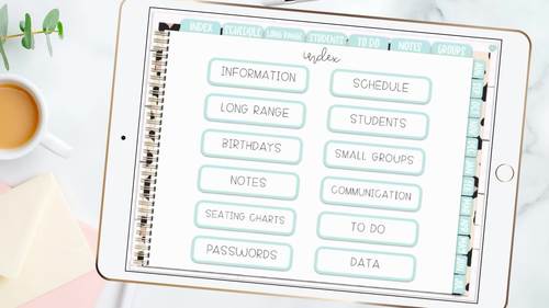 Digital Teacher Planner for GoodNotes, Lesson Planner 2025-2026 | TPT