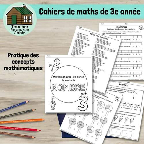 Grade 3 Ontario FRENCH Math Workbook Bundle by Teacher Resource Cabin