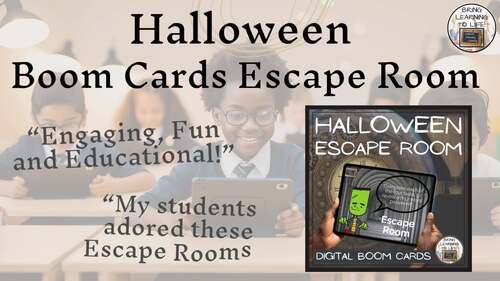 Halloween BOOM Cards Escape Room | Digital ELA Reading Activity | TPT