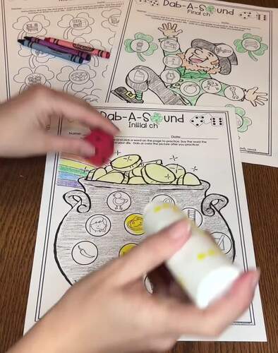 Dab A Sound St. Patrick's Edition No Prep Speech Therapy plus Google Slides