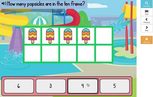 Subitizing 0 - 10 | Summer Theme | BOOM CARDS by Teaching Literacy