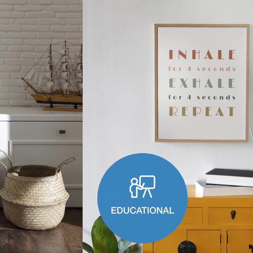 Mindful Breathing Poster for Stress Relief - Classroom & Counseling ...