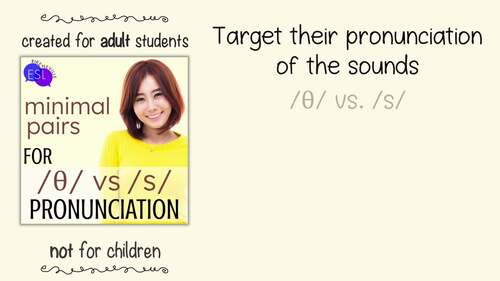 TH vs. S Minimal Pairs – Pronunciation Presentation & Activities for ...