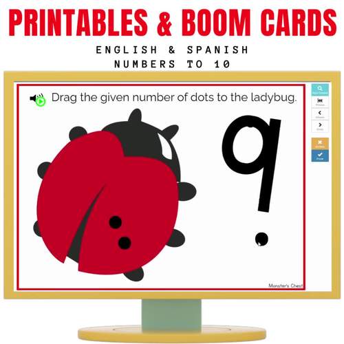 Counting to 10 Ladybugs Printables & Boom Cards Matematicas primavera