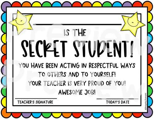 Secret Student RESPECT Behavior Management Activity by Designing Diversely