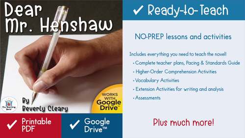 Dear Mr. Henshaw Novel Study Book Unit by The Teaching Bank | TPT
