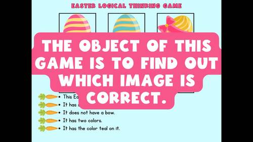 Process of Elimination Logical Reasoning Easter Boom Cards | TPT