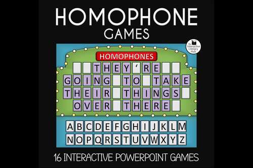Homophone Games - Examples of Homophones in Sentences - 16 PowerPoint Games