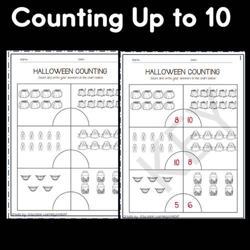 Counting Up to 10 Worksheets with Answer Keys | Kindergarten Math ...