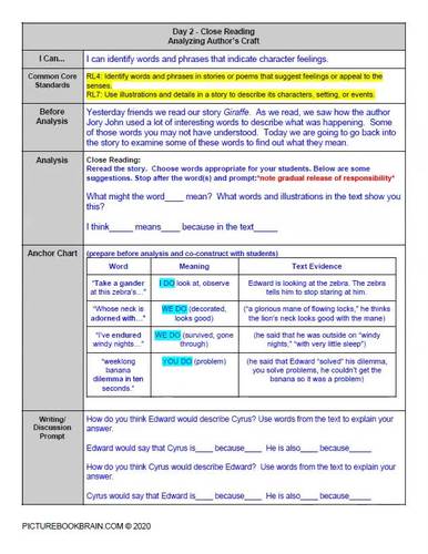 Giraffe Problems by Jory John Lesson Plan and Activities by Picture ...