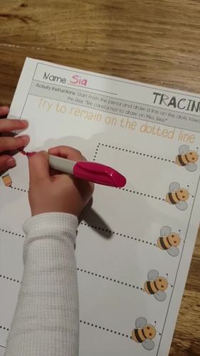 Trace and Cut with Miss BEE (Pre-Writing, FMS & HEC)**(29 PAGES ...