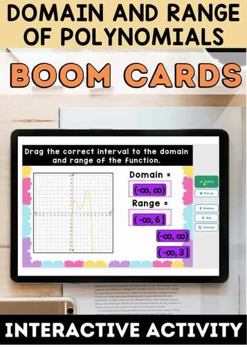 Domain & Range of Polynomials | Drag & Drop Intervals | BOOM™ Cards