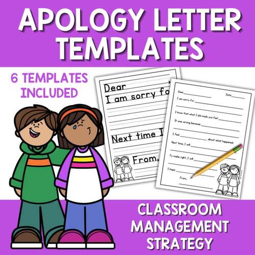 Apology Letter Template | Saying Sorry Note Classroom Management ...
