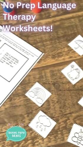 Spring No Prep Language Therapy Worksheets by Talking Mama Bears