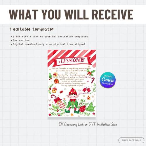 Elf Recovery Letter Template | Editable Christmas Note, Classroom Elf ...