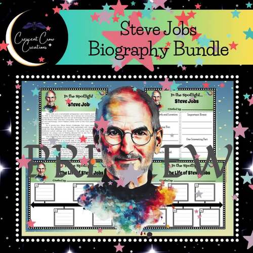 Steve Jobs Biography: Informational Text, Bio & Timeline Graphic Organizer