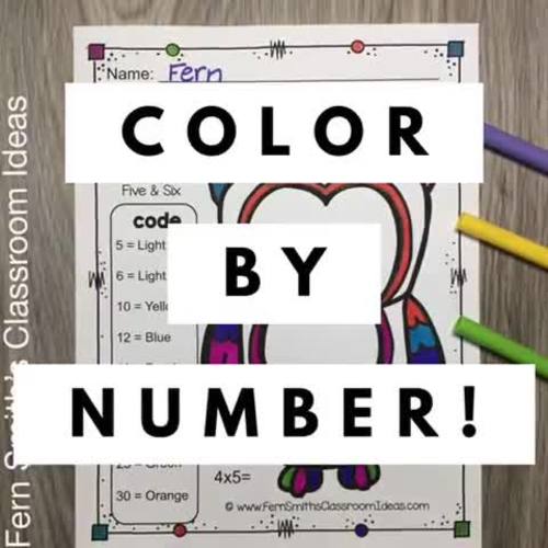 Color By Number Multiplication Funky Owl Series by Fern Smith's ...