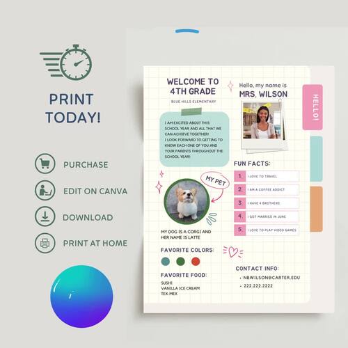 Meet the Teacher Editable, Teacher Introduction Editable Template Canva