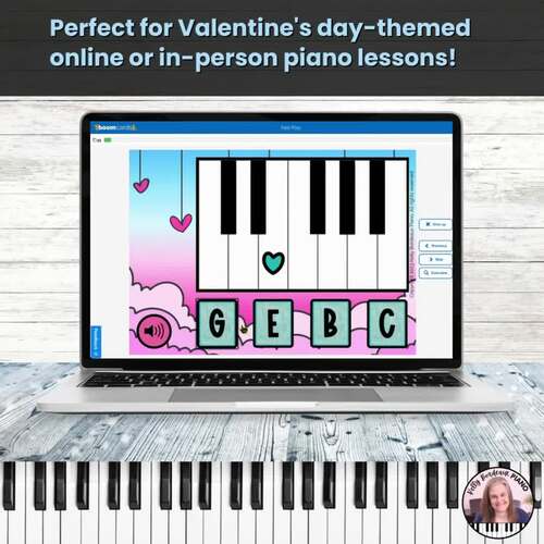 Valentine's Day Piano Keys BOOM™ Cards - White Piano Key Names Digital ...