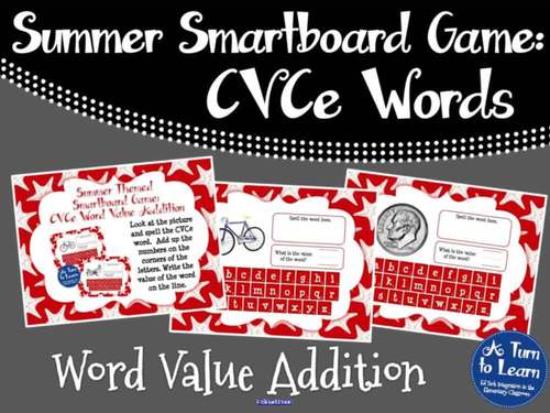 Summer Smartboard Game: CVCe Word Value Addition (Smartboard/Promethean ...