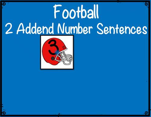 Football 2 Addend Addition & Subtraction With Ten Frames | TPT