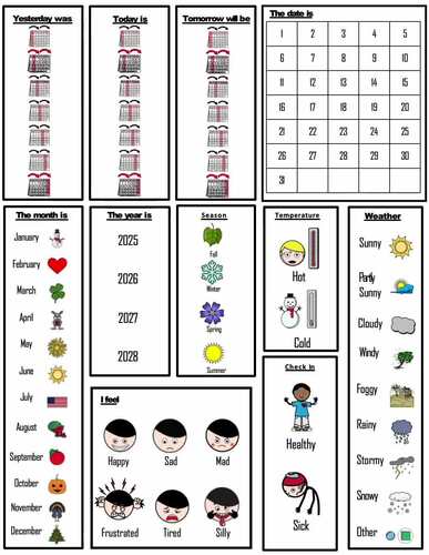 Daily Calendar Worksheets 2025-2028 by All About SPED | TPT