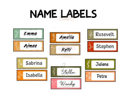 Printable Fall Name Labels, Autumn Classroom Labels, Fall Name Posters ...