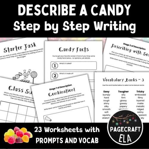 Descriptive Writing with Candy – Five Senses Sensory Step by Step ...