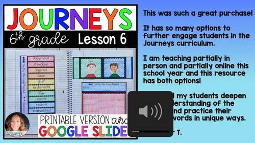 Journeys 6th Grade Lesson 7: Do Knot Enter Supplements with GOOGLE ...