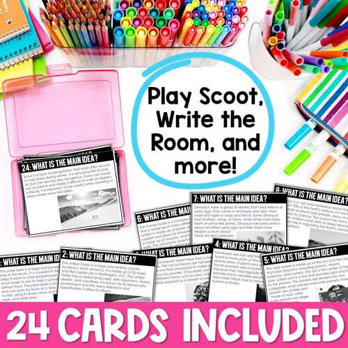 Main Idea Task Cards | 3rd to 5th Grade by The Kinderhearted Classroom