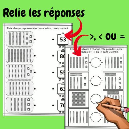 French Digital and Printable Math for Spring/Easter: Counting 50-100