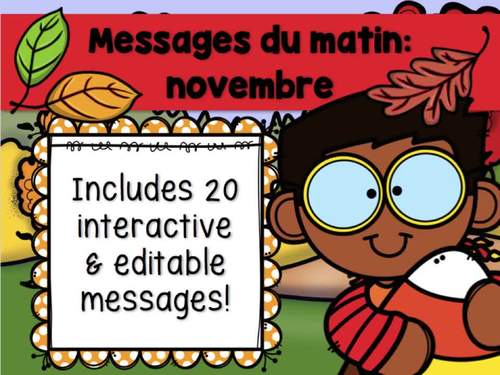 November Morning Messages/Messages du matin: novembre by Bilingual Mingle