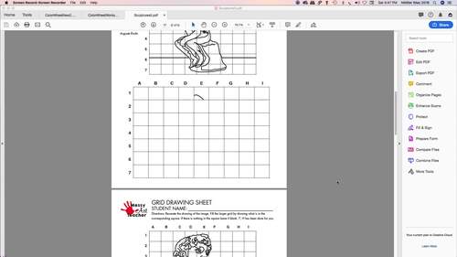 5 Pack Famous Sculptures Grid Drawing Worksheet for Middle/High Grades