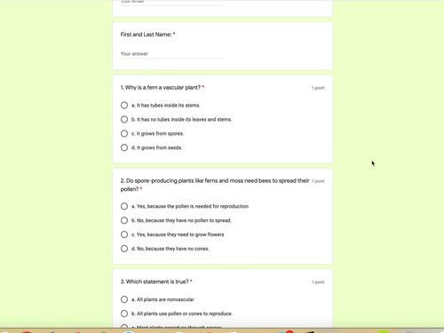 Animal and Plant Classification Test with Google Forms™ by Love Learning