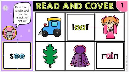 Mixed Vowel Team Review - Digital Read and Cover | Google Slides