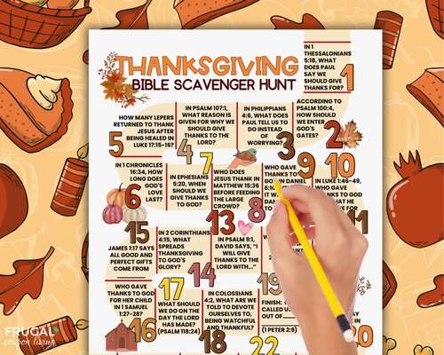 Thanksgiving Scavenger Hunt, Christian Bible Trivia Give Thanks ...