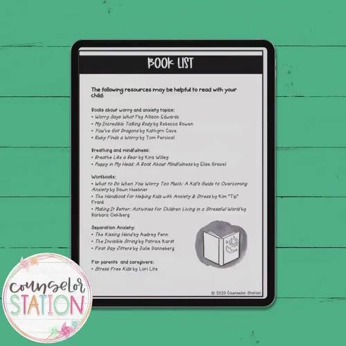 Worry Workbook for School Counseling - Digital and Printable | TPT