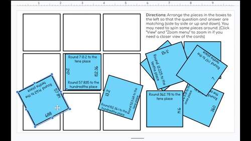 Differentiated Rounding Decimals Tarsia Matching Puzzle Activity