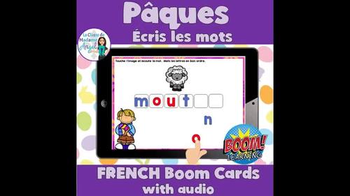 Pâques: French Easter Digital Task Cards for Spelling BOOM CARDS