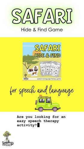 Safari Animal Theme Speech Therapy Activities by Rock The R - Speechy ...