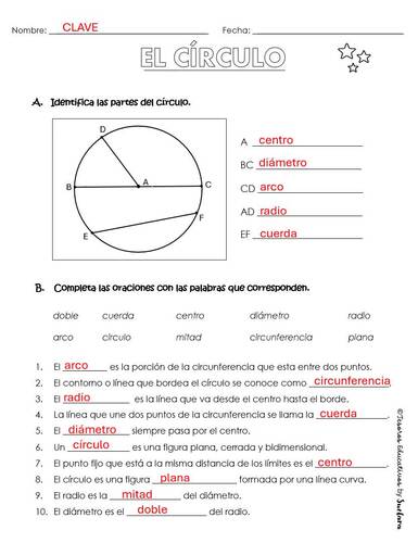 PARTES DEL CÍRCULO | RADIO Y DIÁMETRO by Tesoros Educativos | TPT